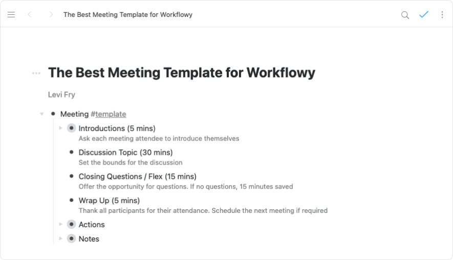 Workflowy template - The Best Meeting Template for Workflowy